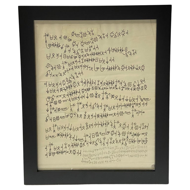 Mid-20th Century Outsider Art Automatic Writing Mixed-Media Collage ...