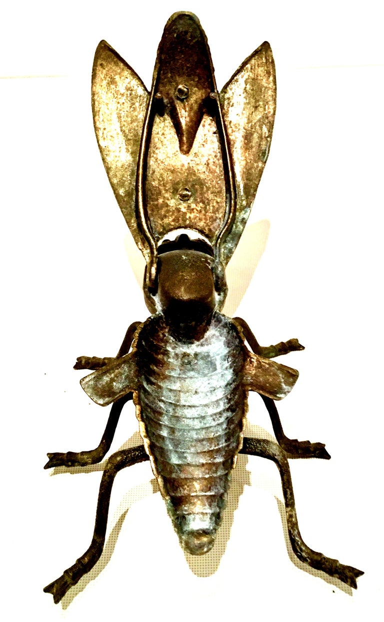Mid-20th Century Pair of Iron and Brass Figural Fly and Shrimp ...
