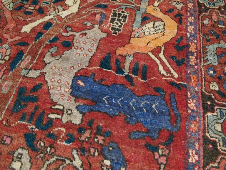 Mid-20th Century Persian Jungle Paradise Park Inspired Pictorial Accent ...