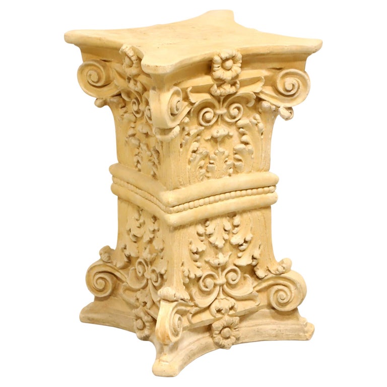 Mid 20th Century Plaster Neoclassical Ornate Pedestal Dining Table Base ...