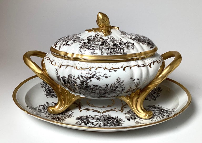 Mid-20th Century, Porcelain Gilt and Decorated Covered Tureen and ...