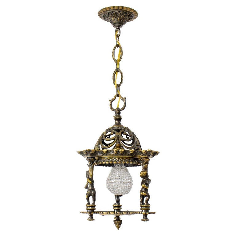 Mid 20th Century Portuguese Cast Brass Lantern For Sale at 1stDibs