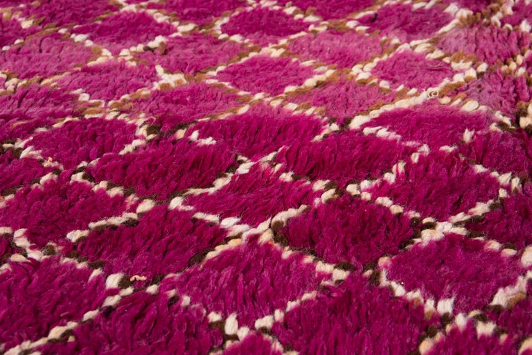 Mid-20th Century Purple Moroccan Tribal Wool Rug For Sale at 1stDibs
