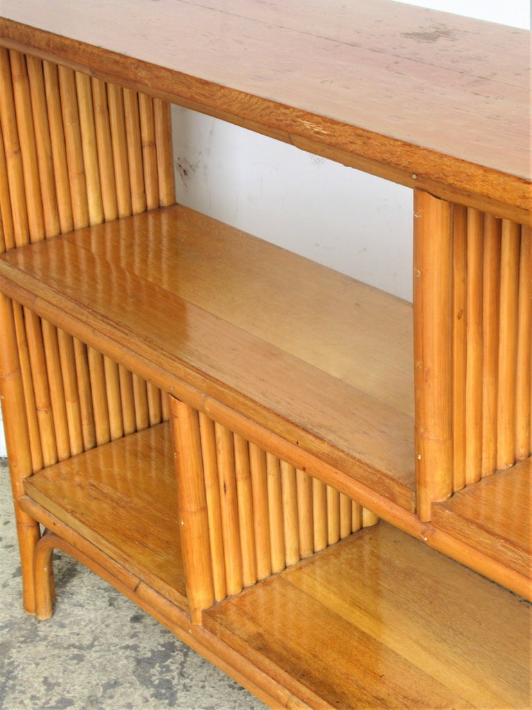Paul Frankl Design Rattan Bookcase at 1stDibs