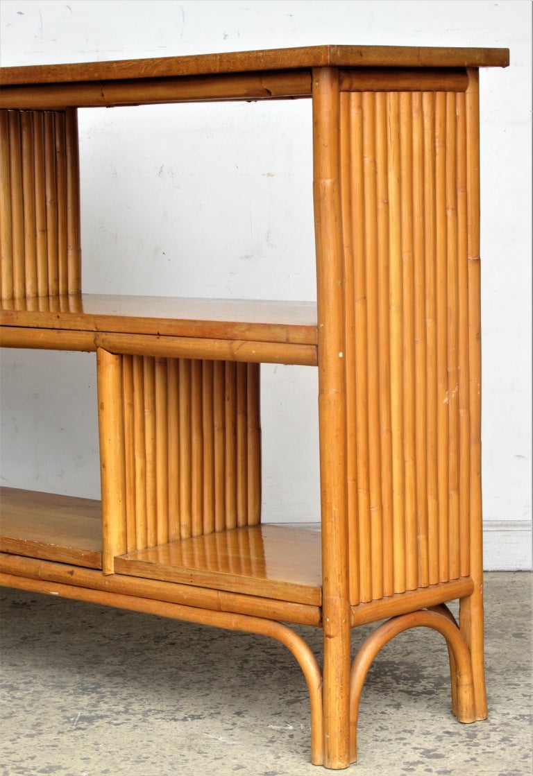 Paul Frankl Design Rattan Bookcase at 1stDibs