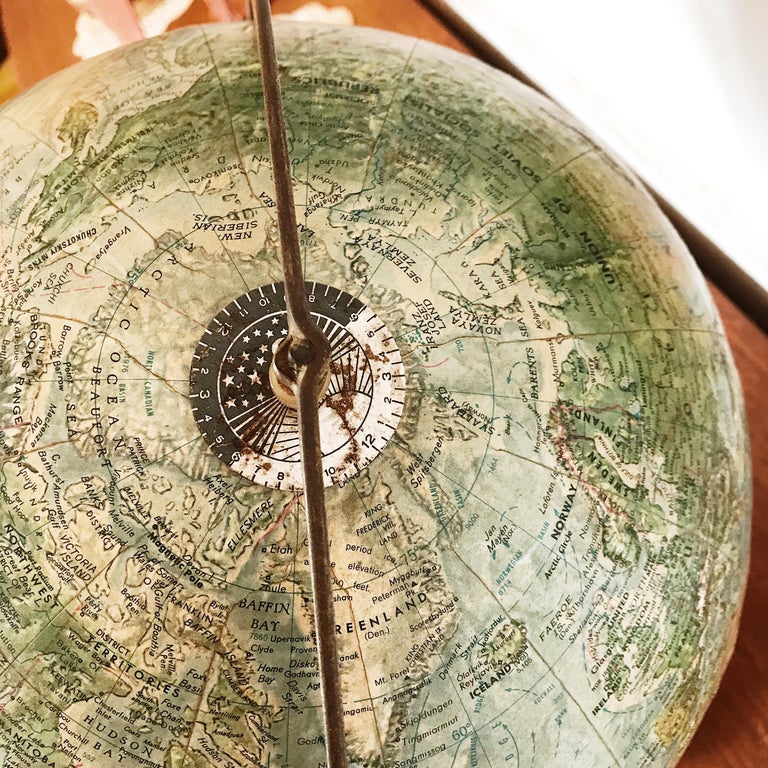 Mid-20th Century Reader's Digest Great World Globe Topographical Desk ...