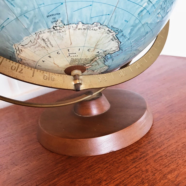 Mid-20th Century Reader's Digest Great World Globe Topographical Desk ...