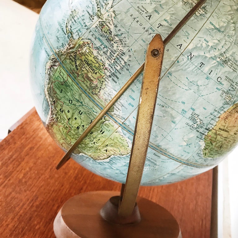 Mid-20th Century Reader's Digest Great World Globe Topographical Desk ...