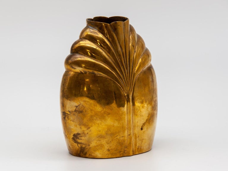 Mid 20th Century Regency Motif Brass Vase For Sale at 1stDibs