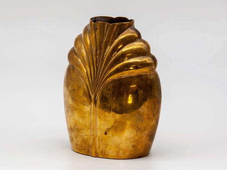 Mid 20th Century Regency Motif Brass Vase For Sale at 1stDibs