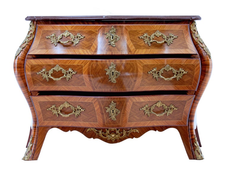Mid-20th Century Rococo Revival Bombe Kingwood Mahogany Chest of ...
