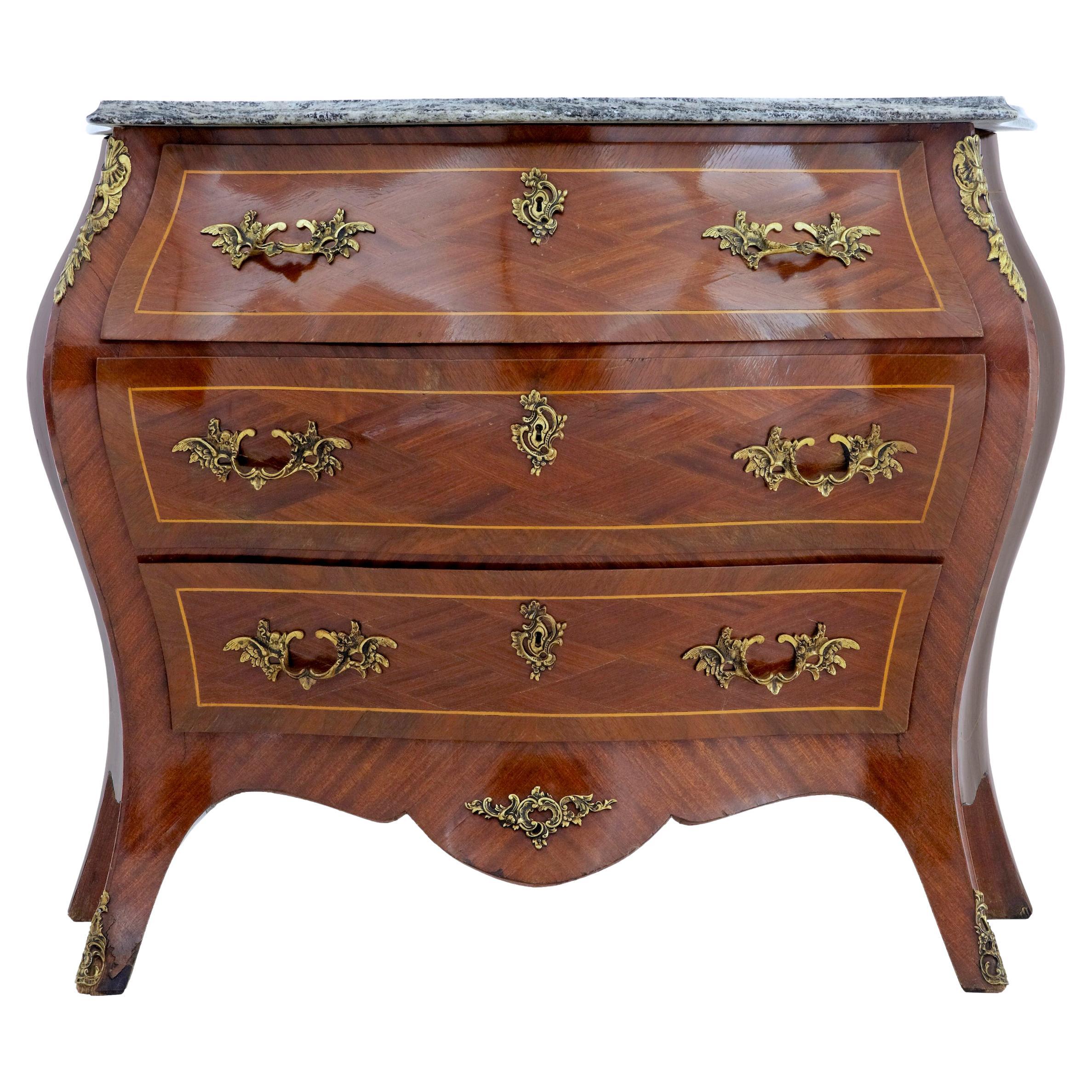 Mid-20th Century Rococo Revival Bombe Kingwood Mahogany Chest of ...