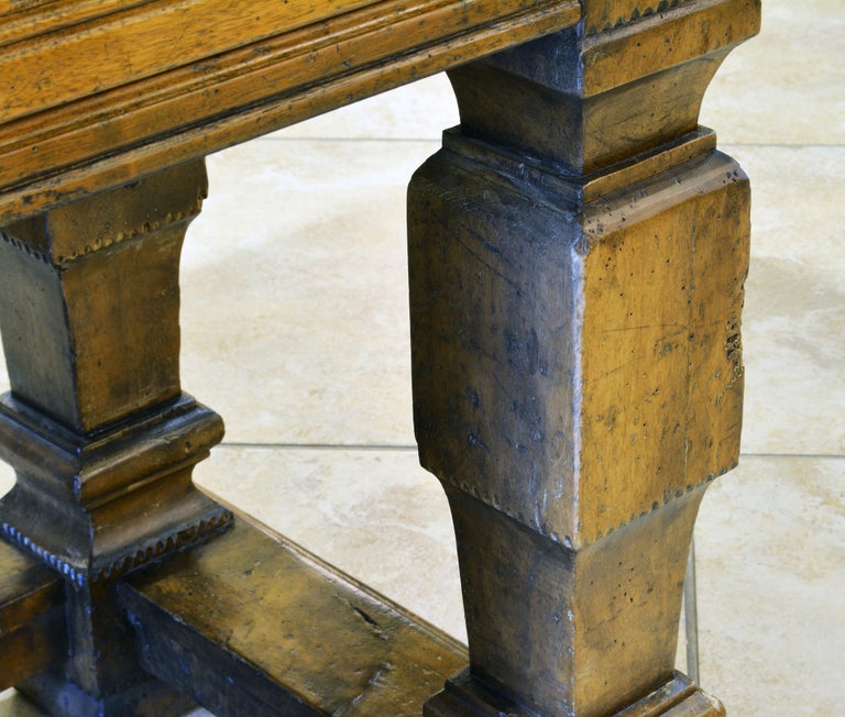 Mid-20th Century Rustic Baroque Style Spanish Carved Walnut Refectory ...