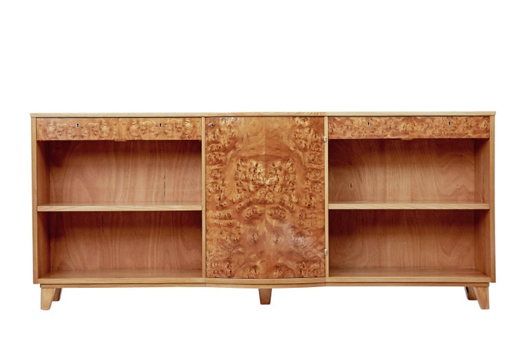 Mid-20th Century Scandinavian Elm Low Bookcase at 1stDibs