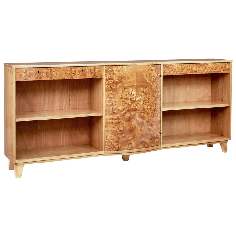 Mid-20th Century Scandinavian Elm Low Bookcase at 1stDibs
