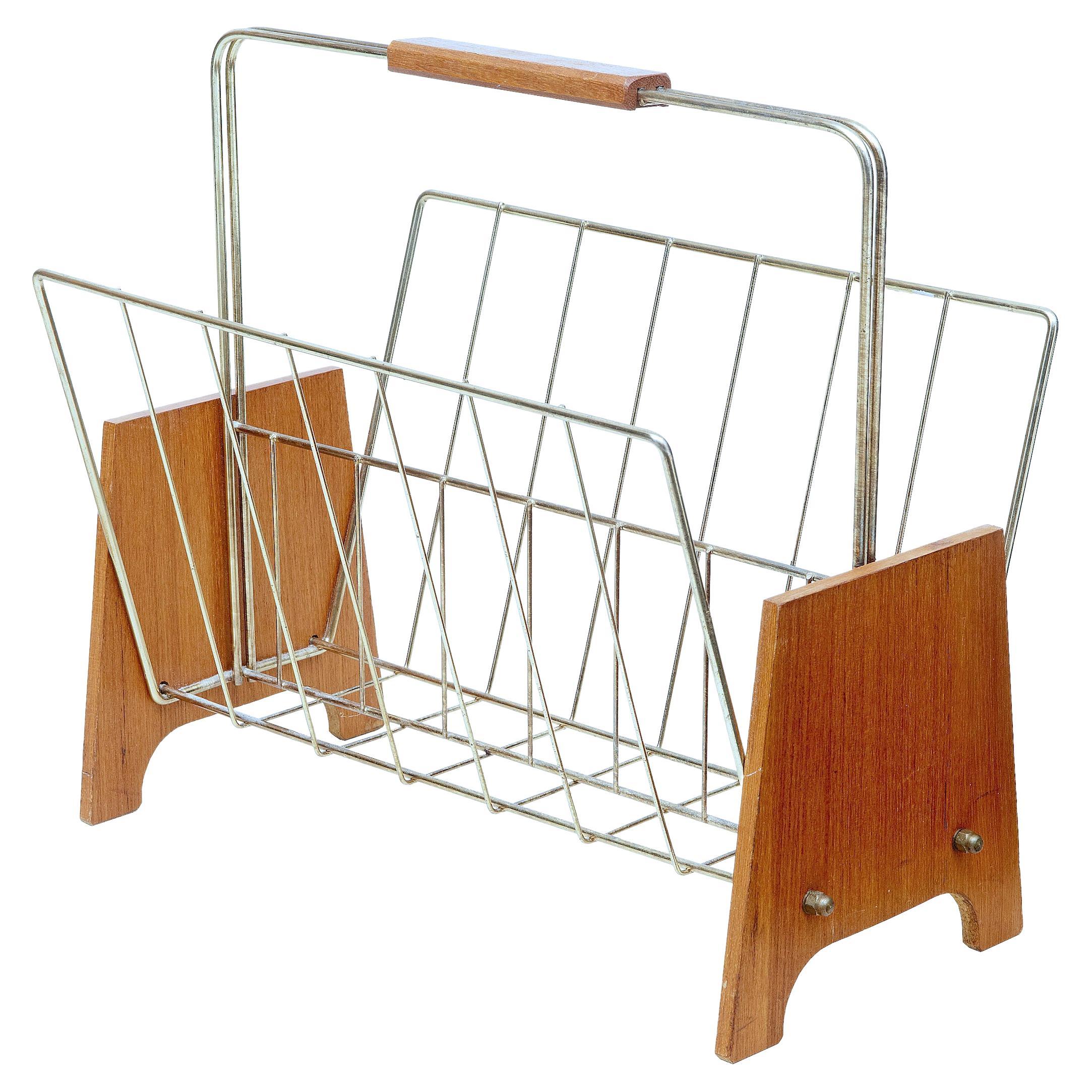 Mid Century Scandinavian Modern Teak Magazine Rack by Good Wood For ...