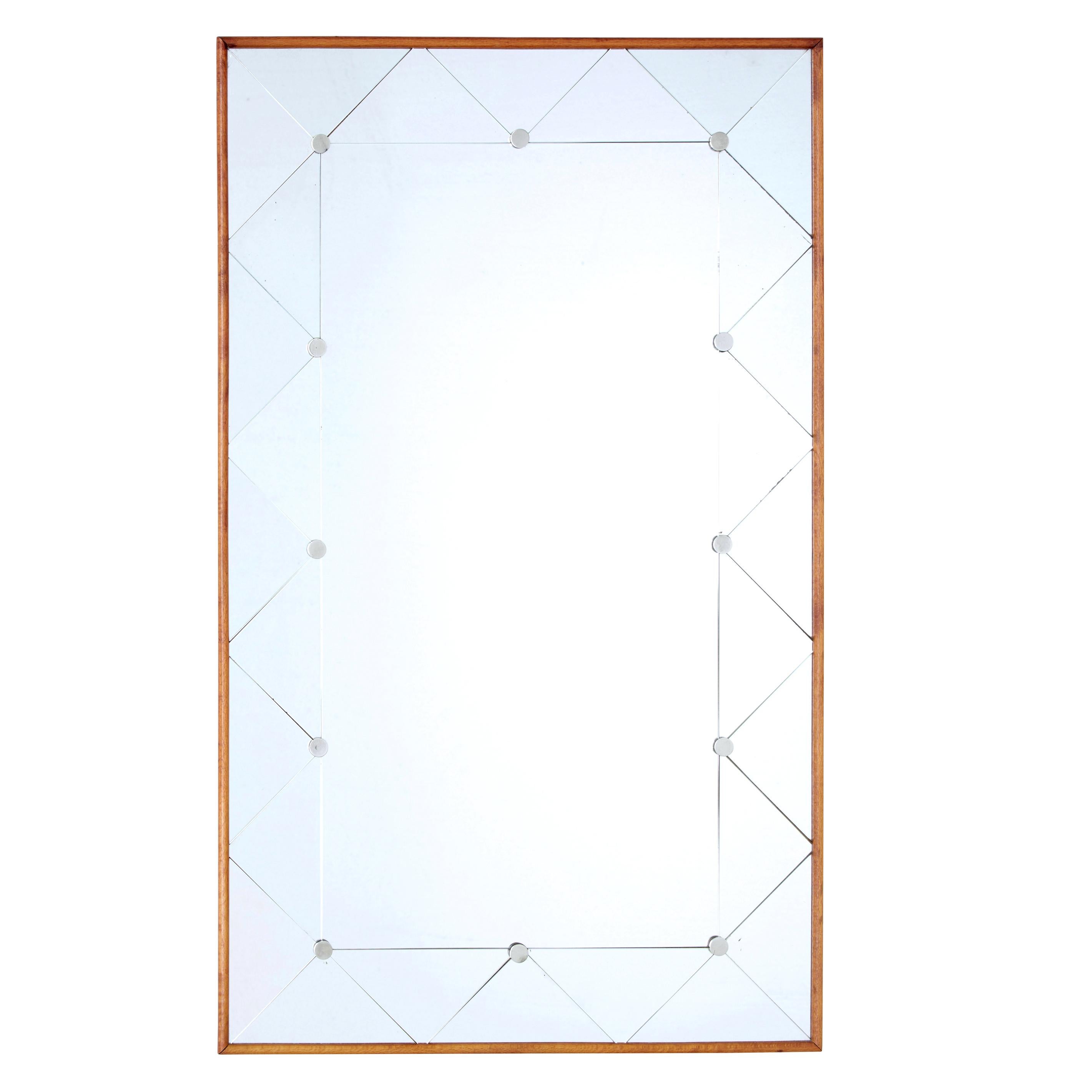 Mid-20th Century Scandinavian Teak Frame Mirror at 1stDibs