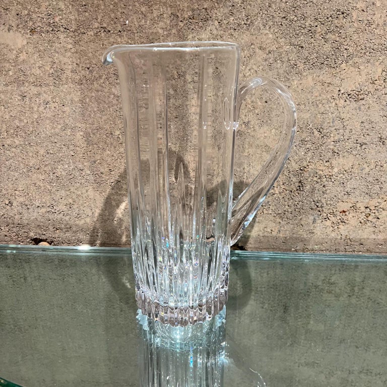 Mid 20th Century Sculptural Modern Cut Glass Crystal Pitcher For Sale ...