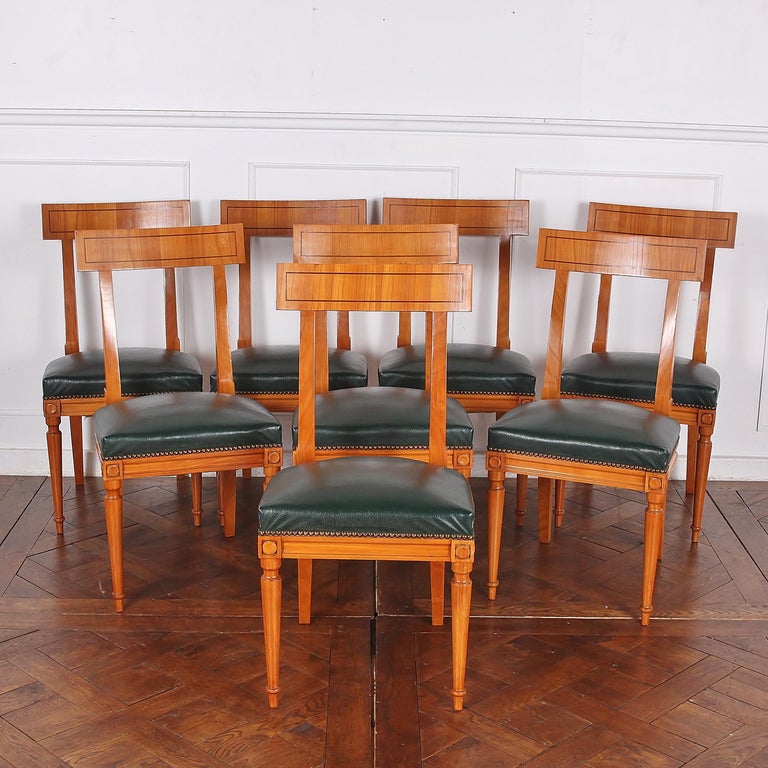 Mid-20th Century Set of Eight French Directoire Dining Chairs at 1stDibs