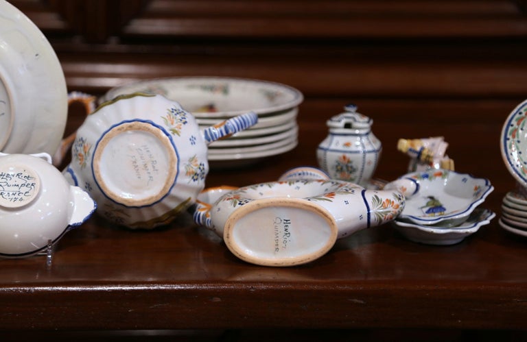 Mid-20th Century Set of Hand-Painted Henriot Quimper Dishes at 1stdibs