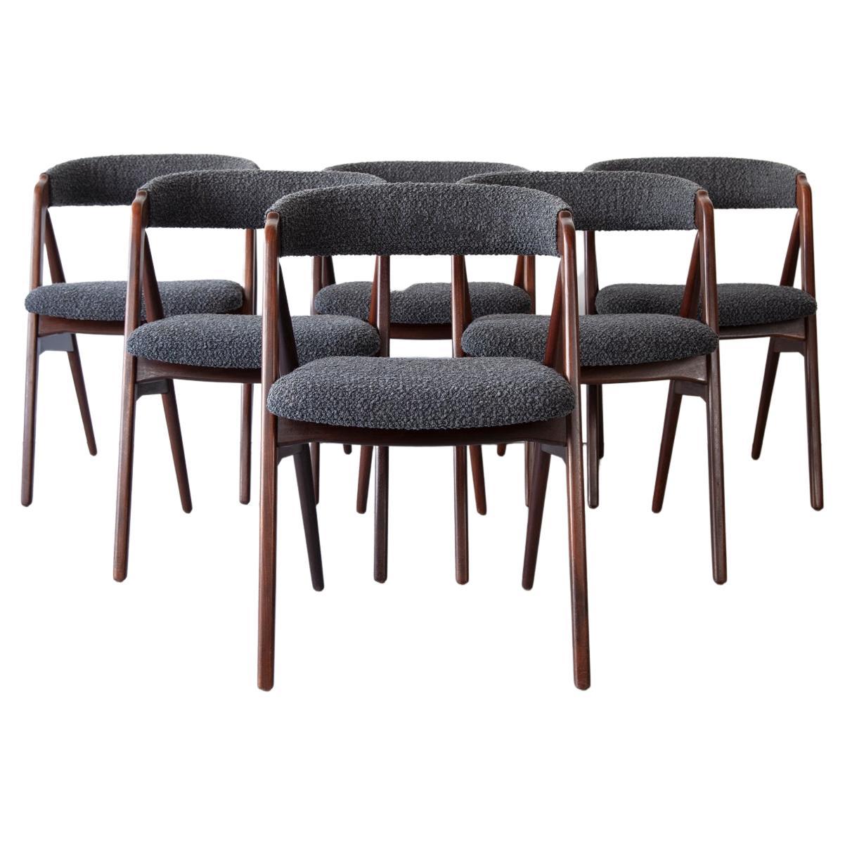 20th Century Belgian Upholstered Dining Chairs, Set of Six For Sale at ...