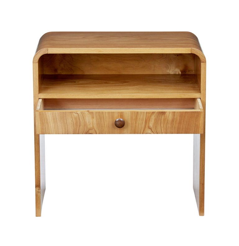 Mid-20th Century Shaped Elm Bedside Table at 1stDibs | elm bedside tables
