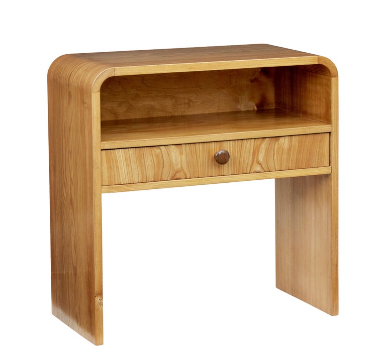 Mid-20th Century Shaped Elm Bedside Table at 1stDibs | elm bedside tables