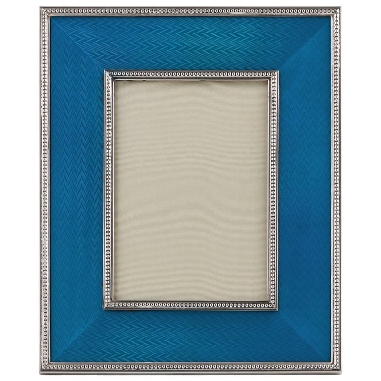 Mid-20th C Sterling Silver and Enamel Vintage Photo Frame by Christian ...