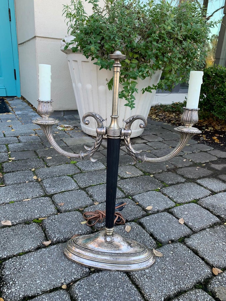 Mid-20th Century Silver Two-Arm Candelabra as Lamp at 1stDibs | 2 arm ...