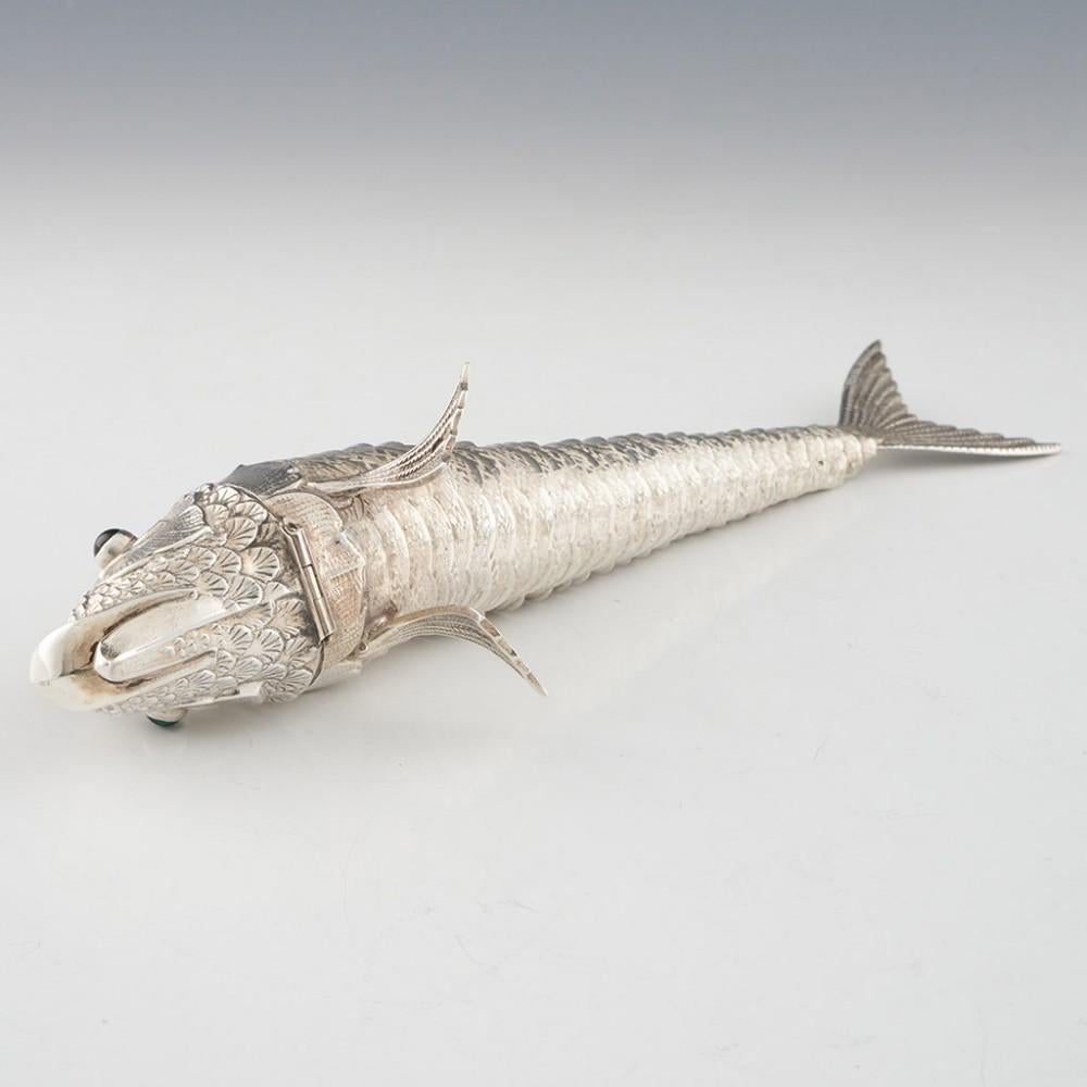Mid 20th Century Spanish Silver Articulated Fish Sculpture For Sale at ...