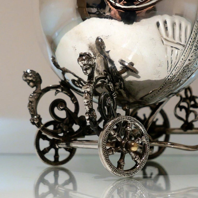 Mid-20th Century Sterling Silver Continental Large Serving Carriage ...