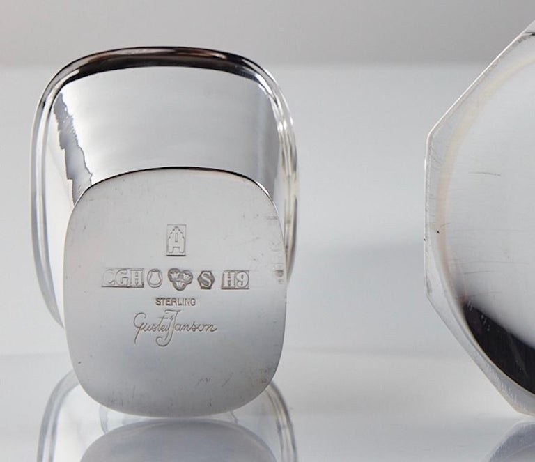 Mid-20th Century Sterling Silver and Enamel Cocktail Shaker J Tostrup ...