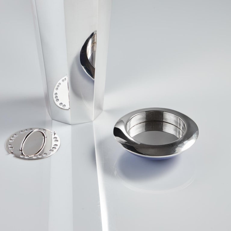 Mid-20th Century Sterling Silver and Enamel Cocktail Shaker J Tostrup ...