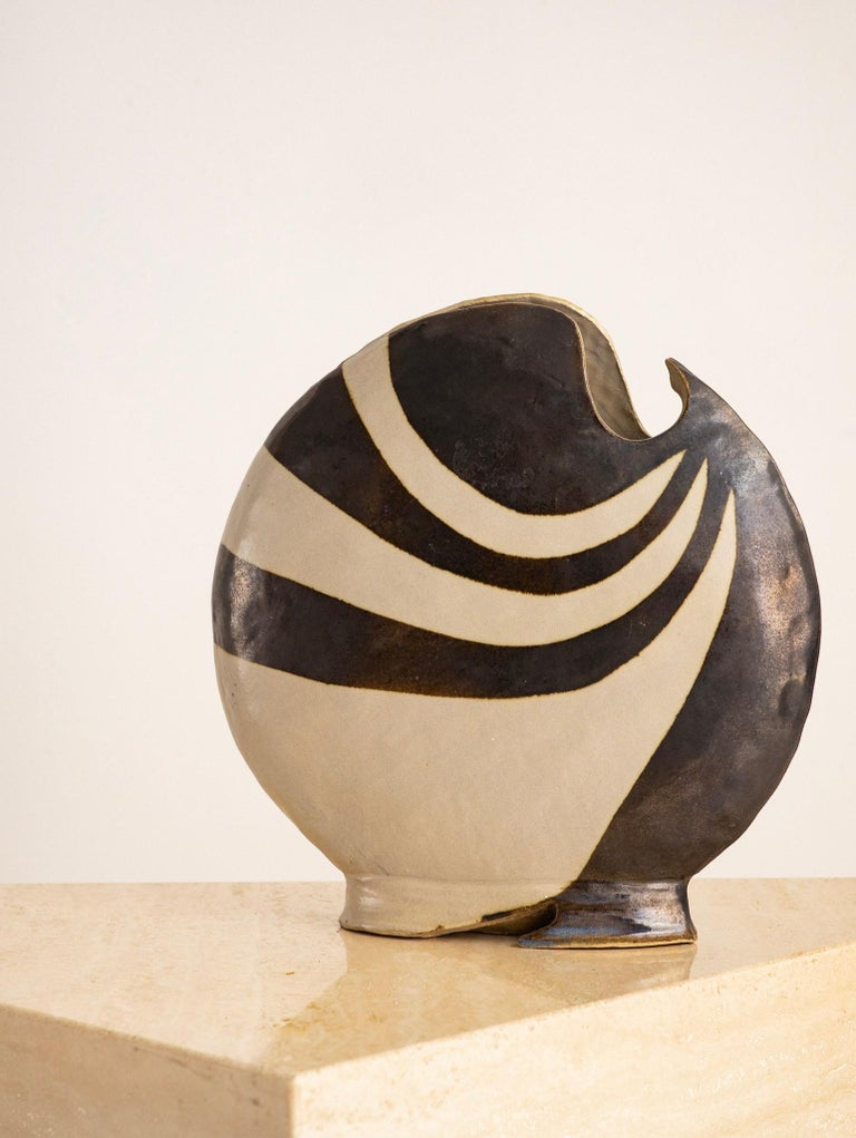 Mid 20th Century Studio Made Abstract Ceramic Vase For Sale at 1stDibs
