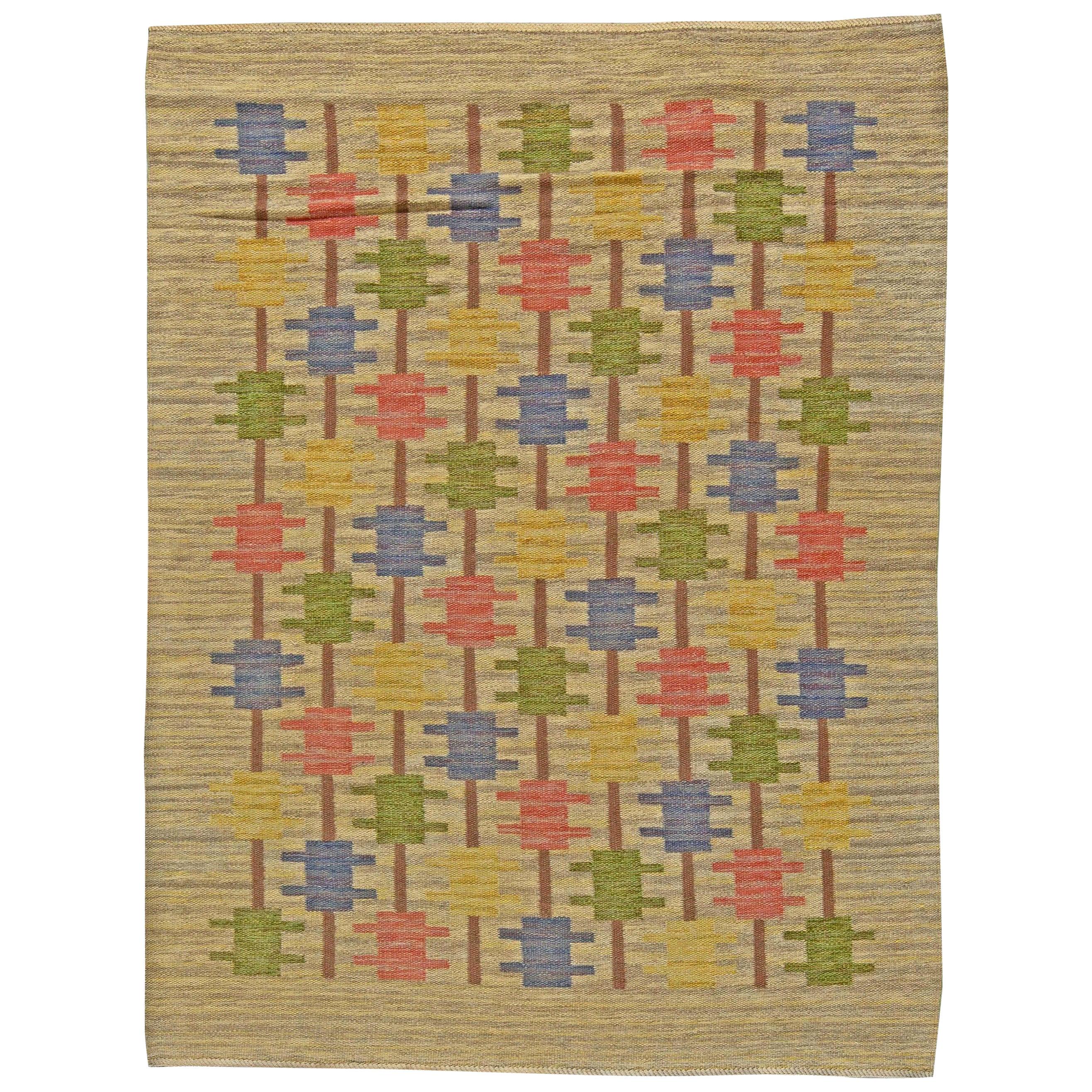 Mid-20th Century Swedish Flat-Weave Wool Rug by Doris Leslie Blau For ...