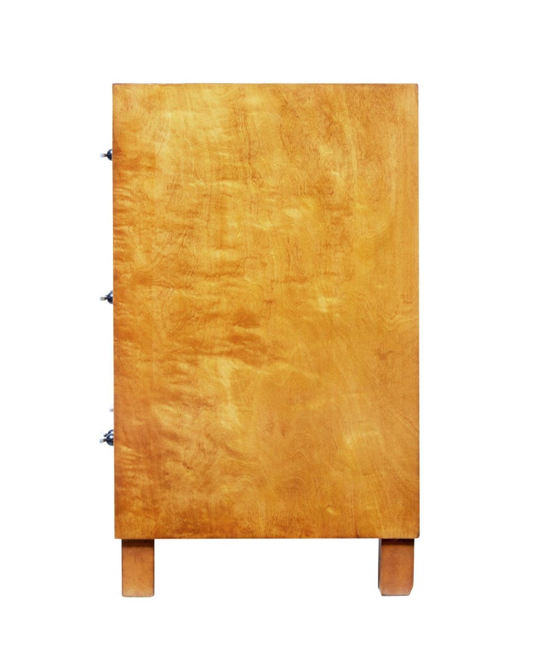 Mid 20th Century Swedish Birch Chest of Drawers For Sale at 1stDibs