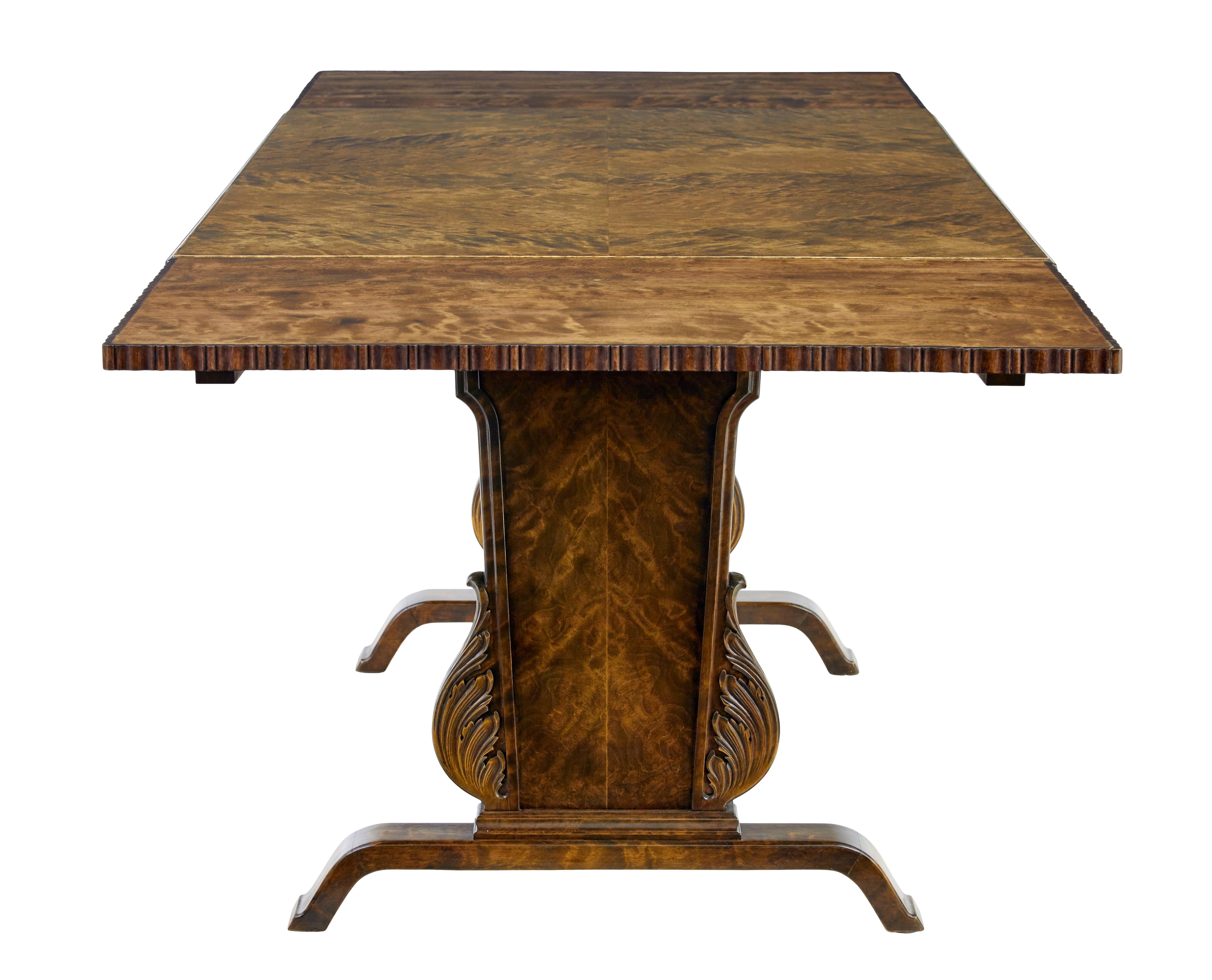 Mid 20th century Swedish birch extending dining table by Bodafors SMF ...