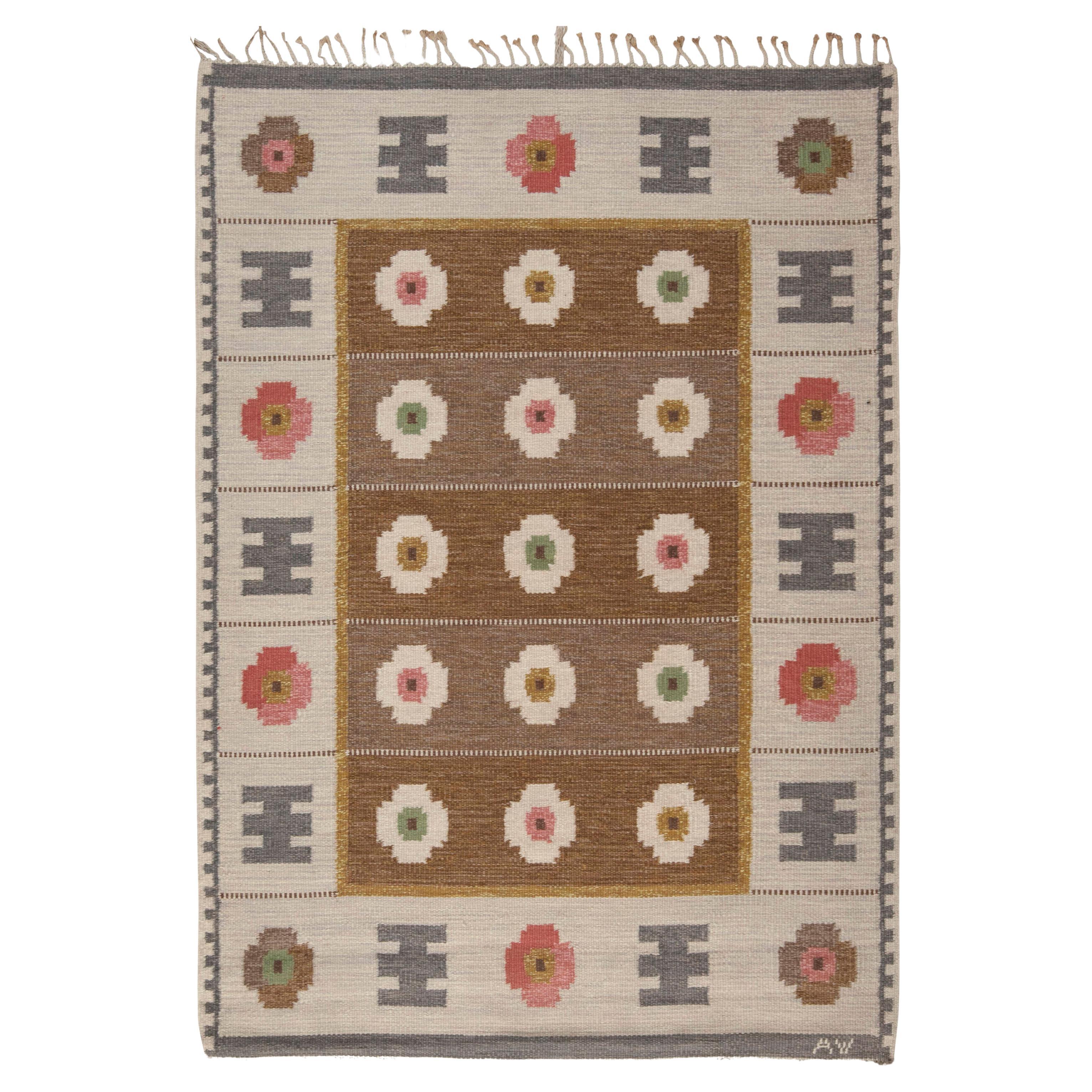 A Swedish Flatweave Rug (Blue Rosita) at 1stDibs