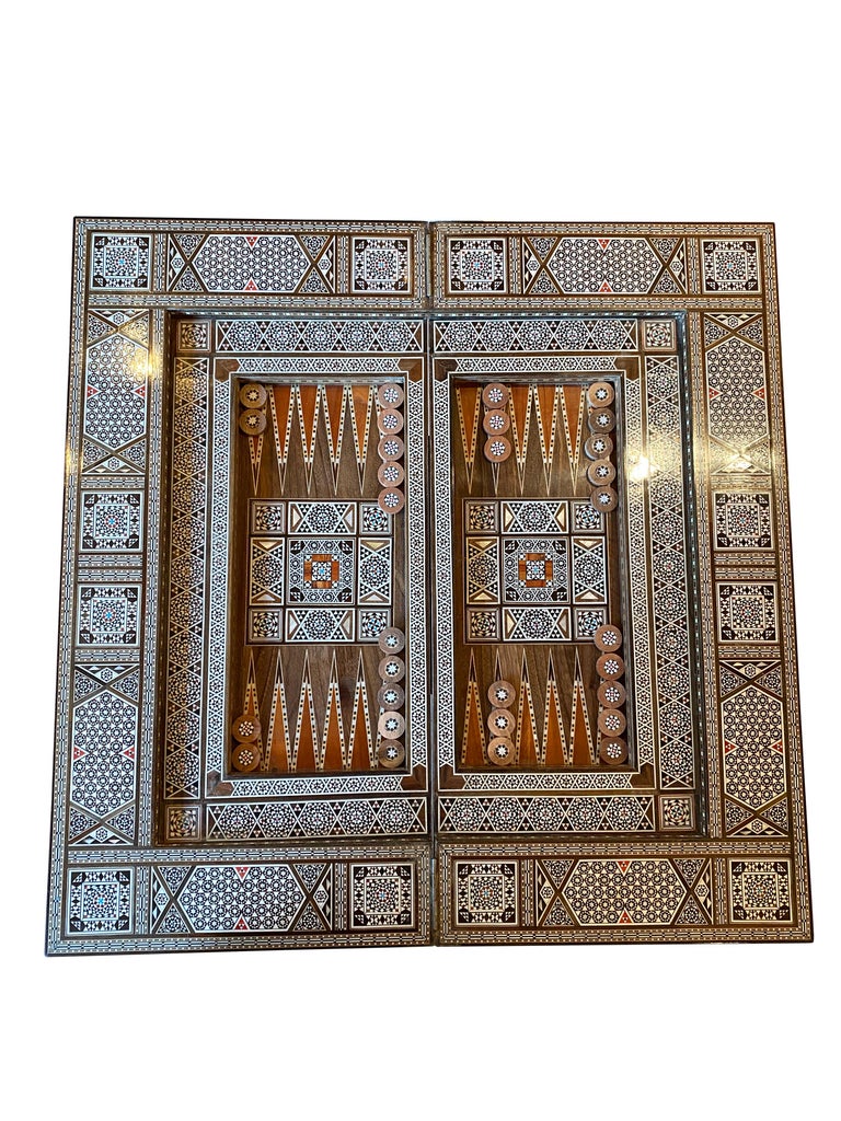 Mid-20th Century Syrian Damascus Inlaid Card, Chess, Backgammon, Games ...