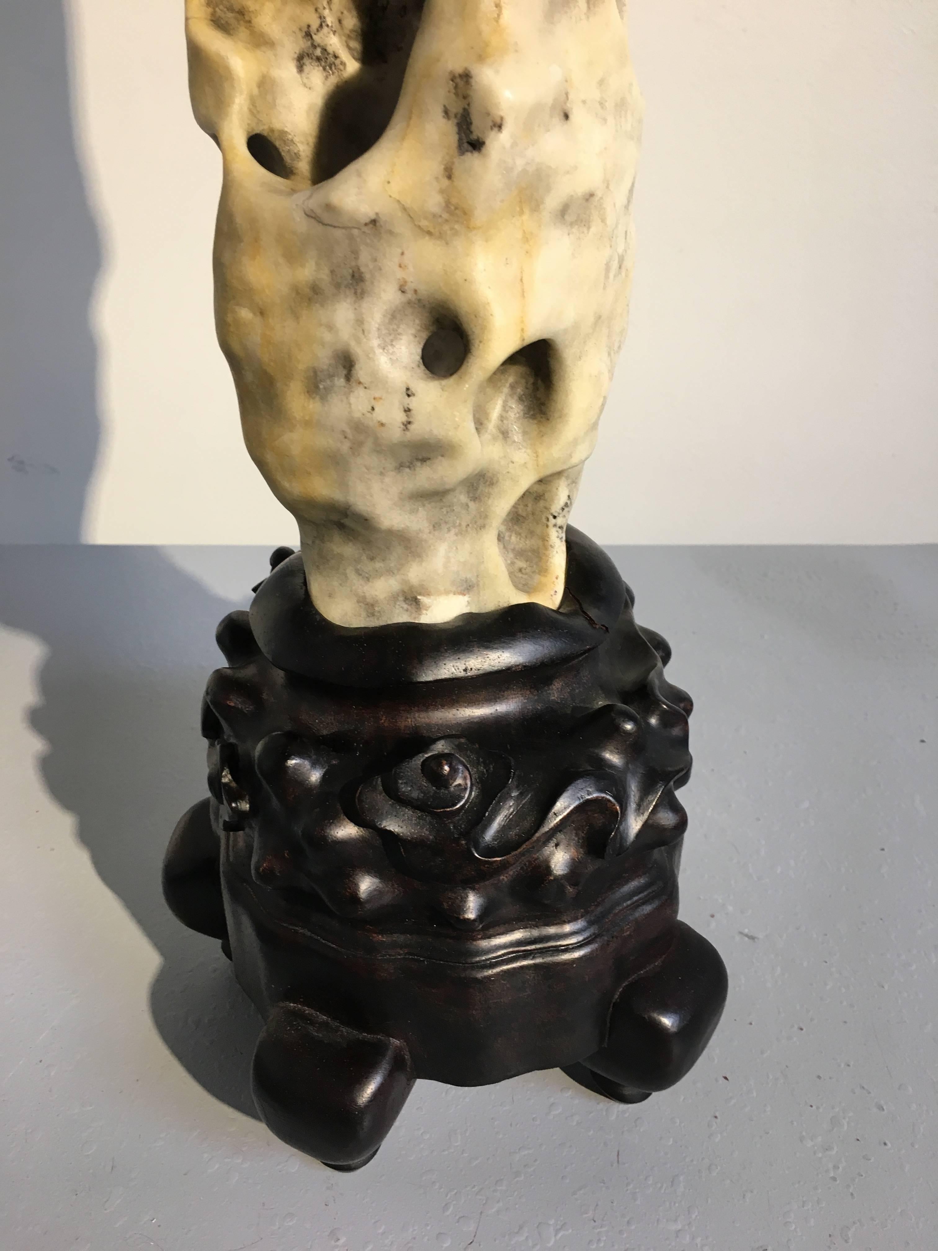 Mid-20th Century Tall Chinese Taihu Scholar Rock or Stone, Gongshi at ...