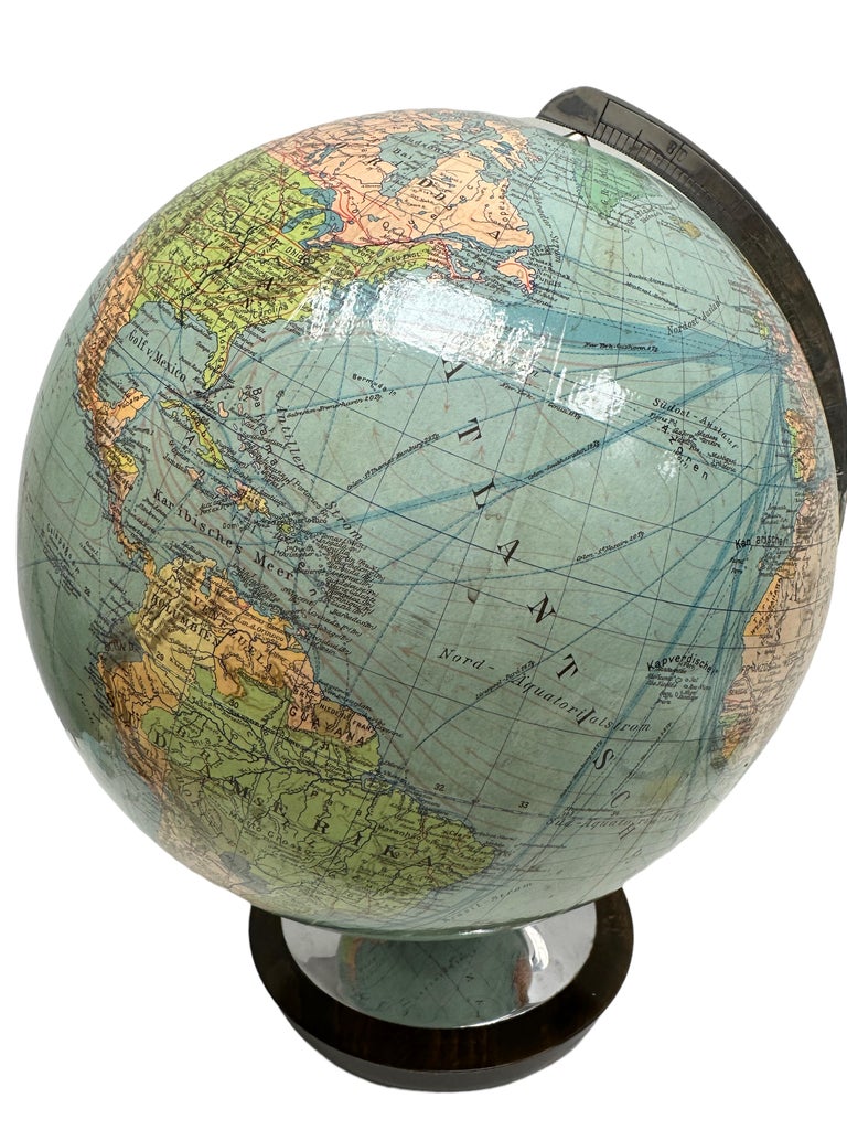 Mid-20th Century Terrestre Columbus World Globe Oestergaard Berlin ...