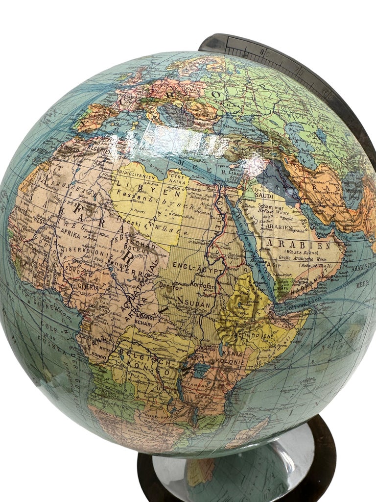 Mid-20th Century Terrestre Columbus World Globe Oestergaard Berlin ...