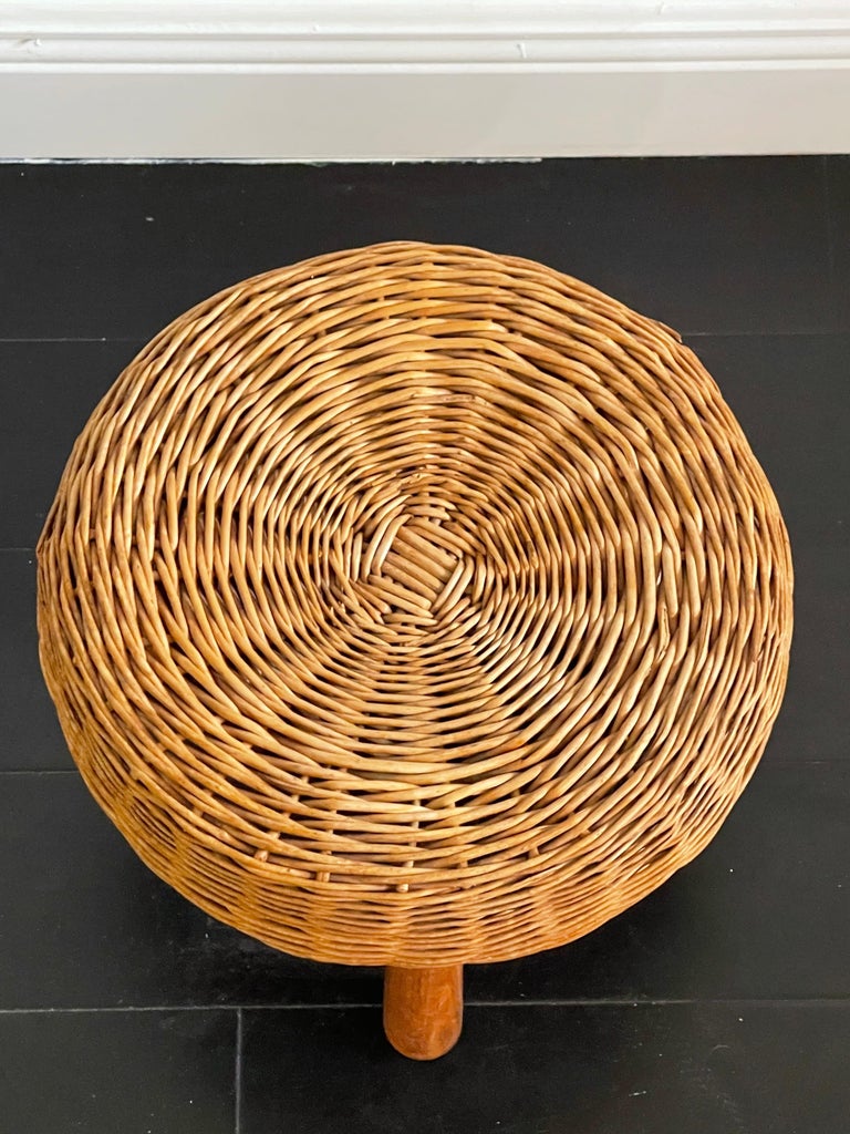 Mid 20th Century Tony Paul Wicker Stool at 1stDibs | tony paul stool
