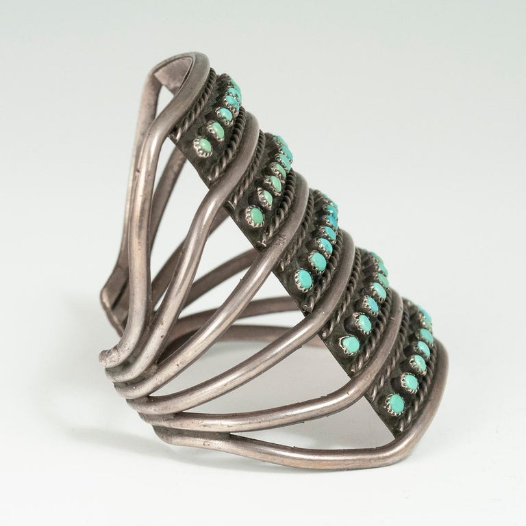 Mid-20th Century Turquoise Snake-Eye Cuff Bracelet by a Zuni Jeweler at ...