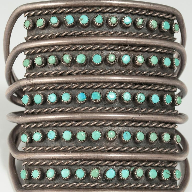 Mid-20th Century Turquoise Snake-Eye Cuff Bracelet by a Zuni Jeweler at ...