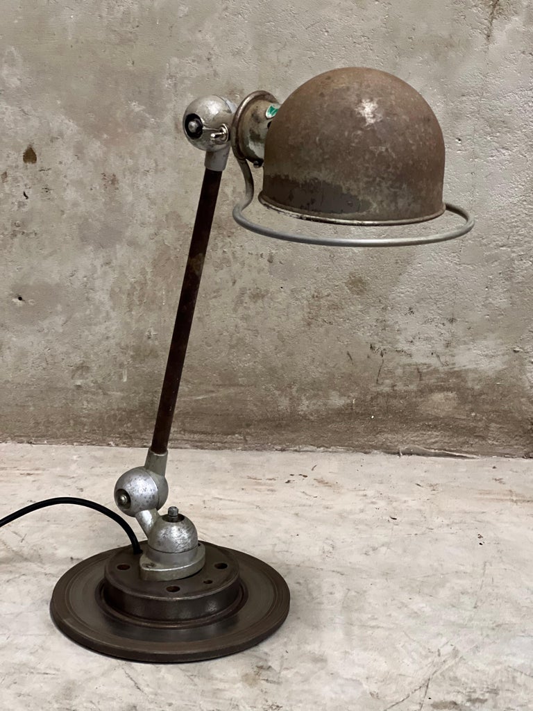 Mid-20th Century Vintage Industrial Jieldé Table Lamp, Fantastic Patina ...