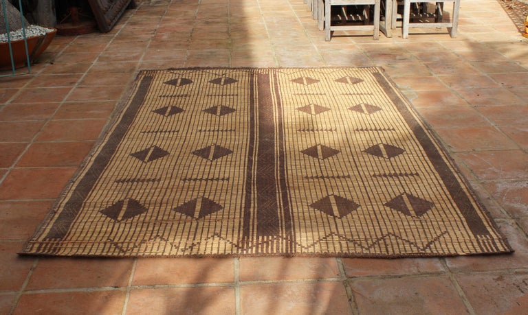 Mid-20th Century Vintage Moroccan Leather Tuareg Rug North Africa at ...