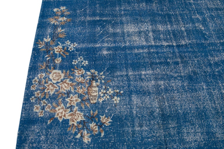 Mid-20th Century Vintage Overdyed Wool Rug For Sale at 1stDibs