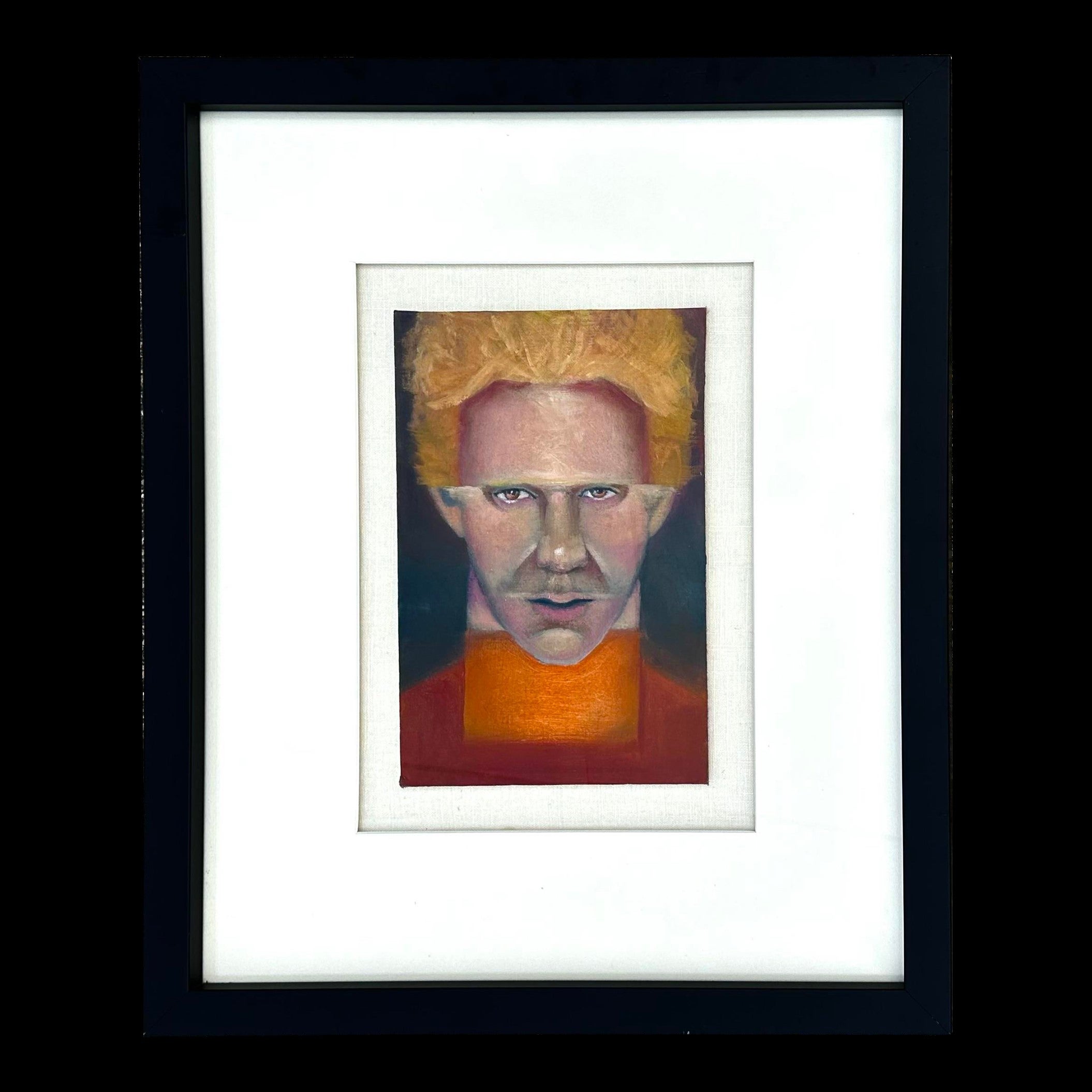 Mid 20th Century Vintage Postmodern Oil Painting of Man's Face For Sale ...