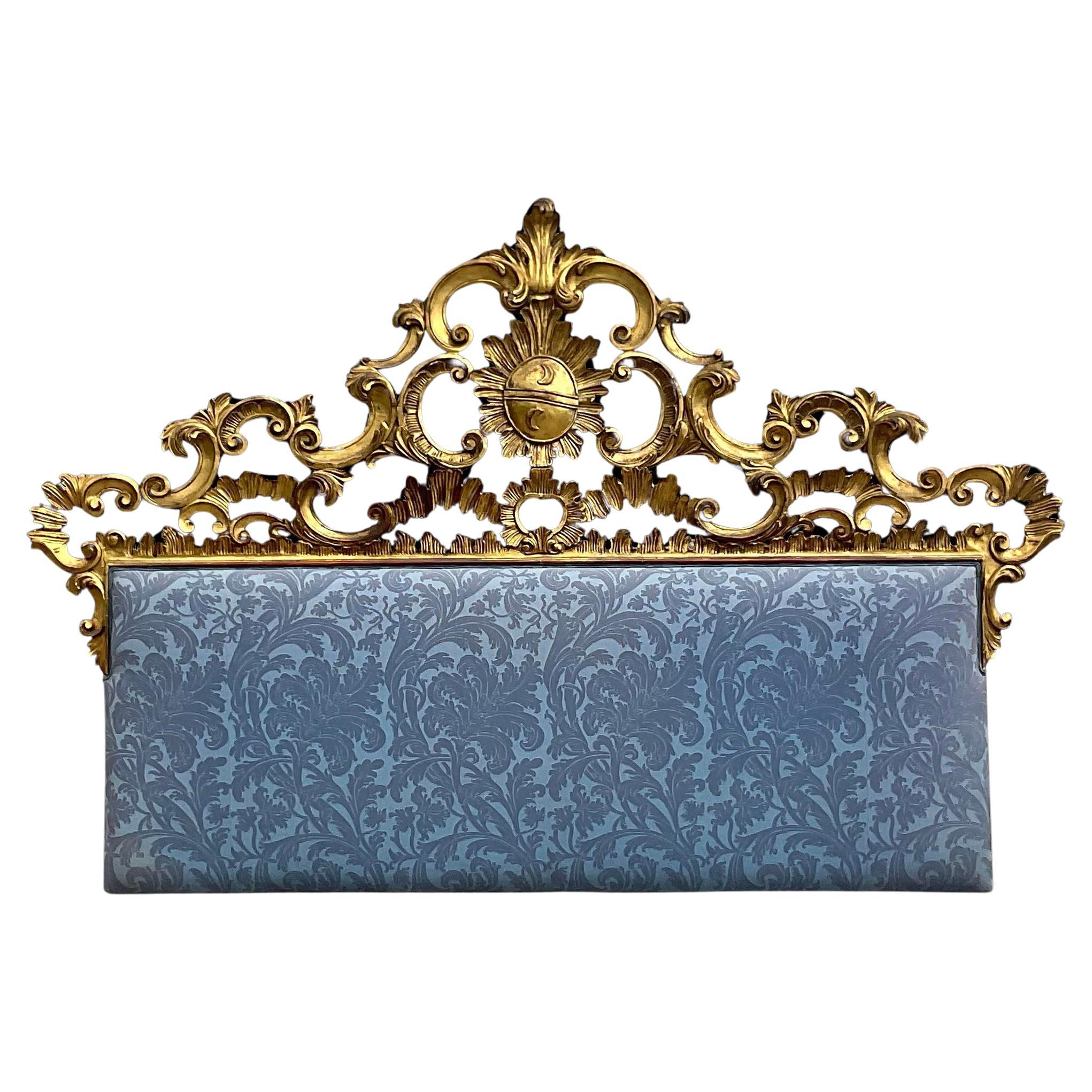 Mid 20th Century Vintage Regency Gilt King Size Fleur De Lys Headboard ...